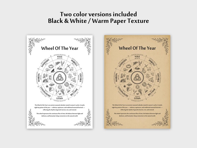 Wheel of the Year 2026 Printable | Pagan Calendar | Witchy Seasonal ...