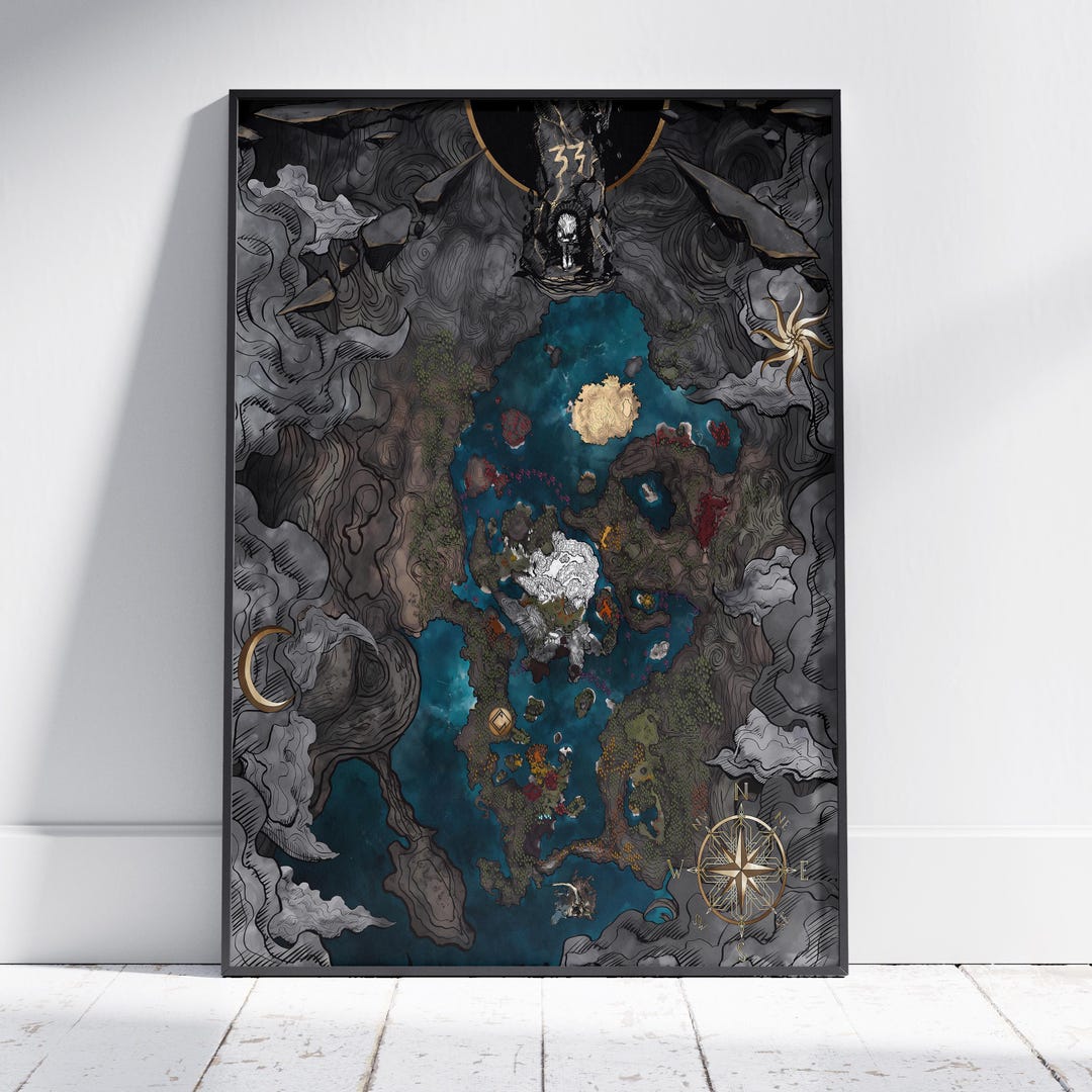 Clair Obscur: Expedition 33 Map Rolled Canvas Wall Art, the Continent ...