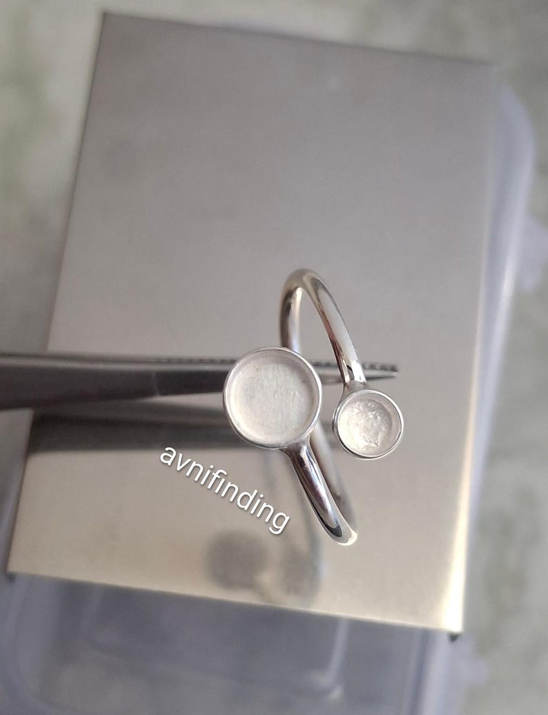 Sterling Silver Double Bezel Cup Ring, DIY Jewelry Supply - Etsy Australia