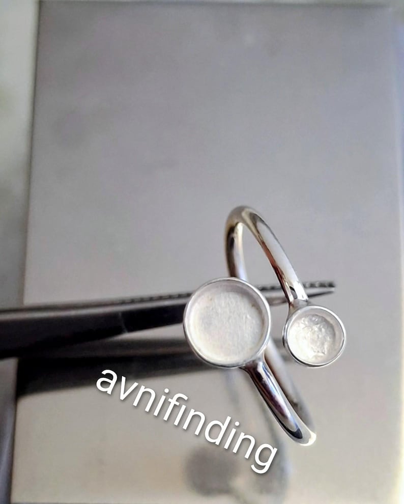 Sterling Silver Double Bezel Cup Ring, DIY Jewelry Supply - Etsy Australia