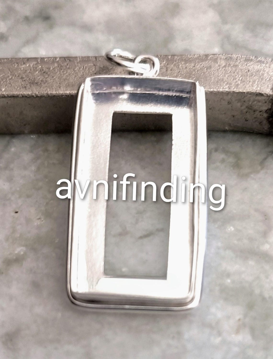 Sterling Silver Rectangle Bezel Pendant, DIY Gemstone Setting - Etsy