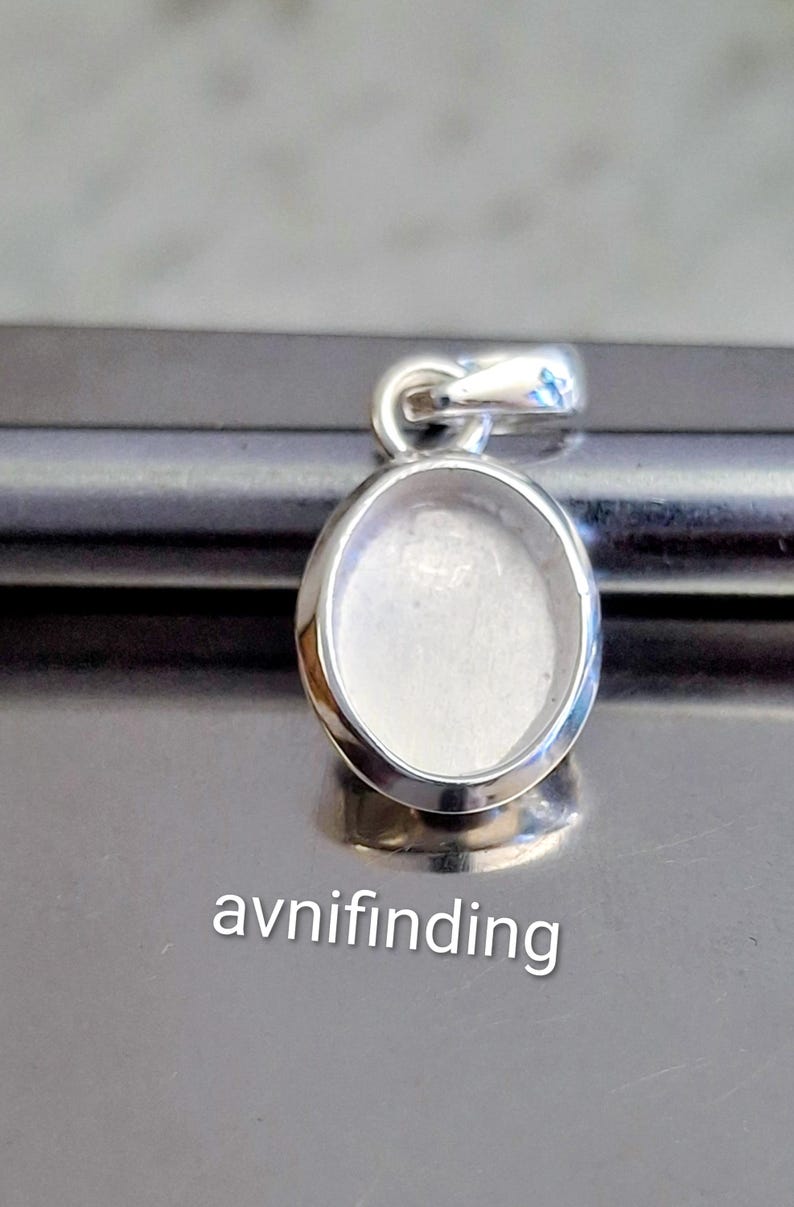 Sterling Silver Oval Bezel Pendant, DIY Cabochon Setting - Etsy