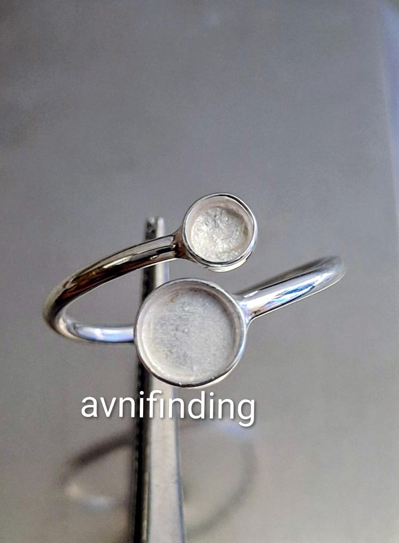 Sterling Silver Double Bezel Cup Ring, DIY Jewelry Supply - Etsy Australia