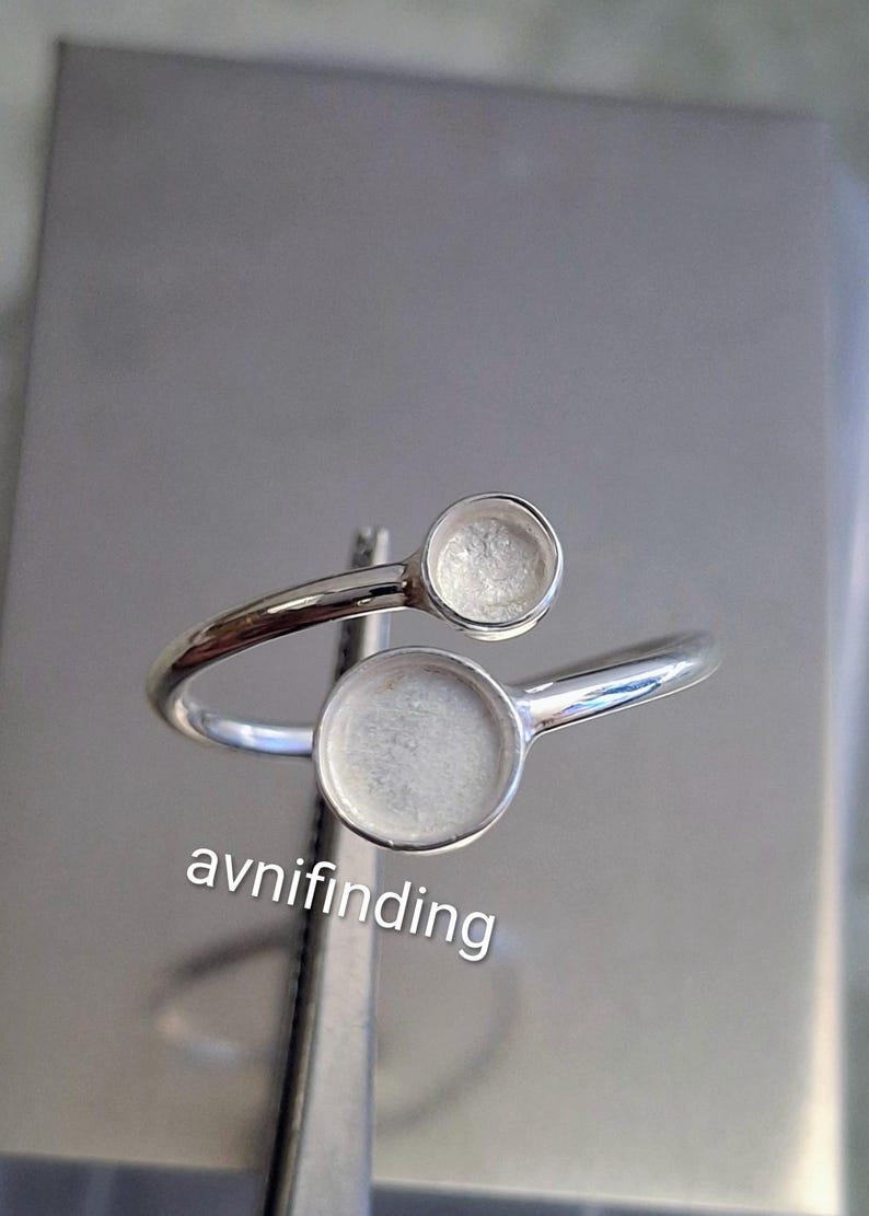 Sterling Silver Double Bezel Cup Ring, DIY Jewelry Supply - Etsy Australia