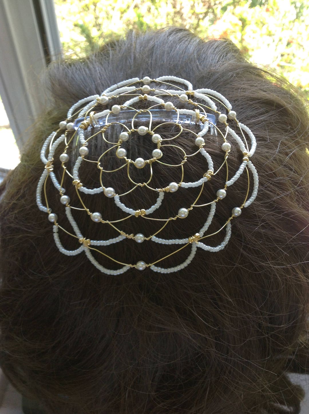 White and Gold Woman's Kippah - Etsy