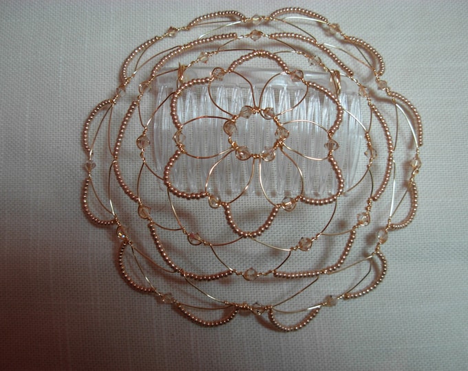 Woman's Bead & Wire Kippah Flower Pattern With Scalloped Edge - Etsy