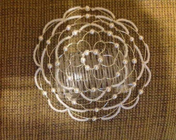 White Pearl Bead & Wire Women's Kippah - Etsy