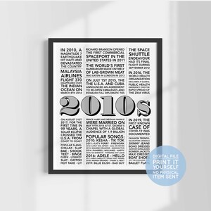 2010s in Review | Back to the 2010s Printable | 2010s Decade Party ...