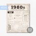 1980s Decade in Review Printable | 80s Trivia Poster | Eighties Party ...