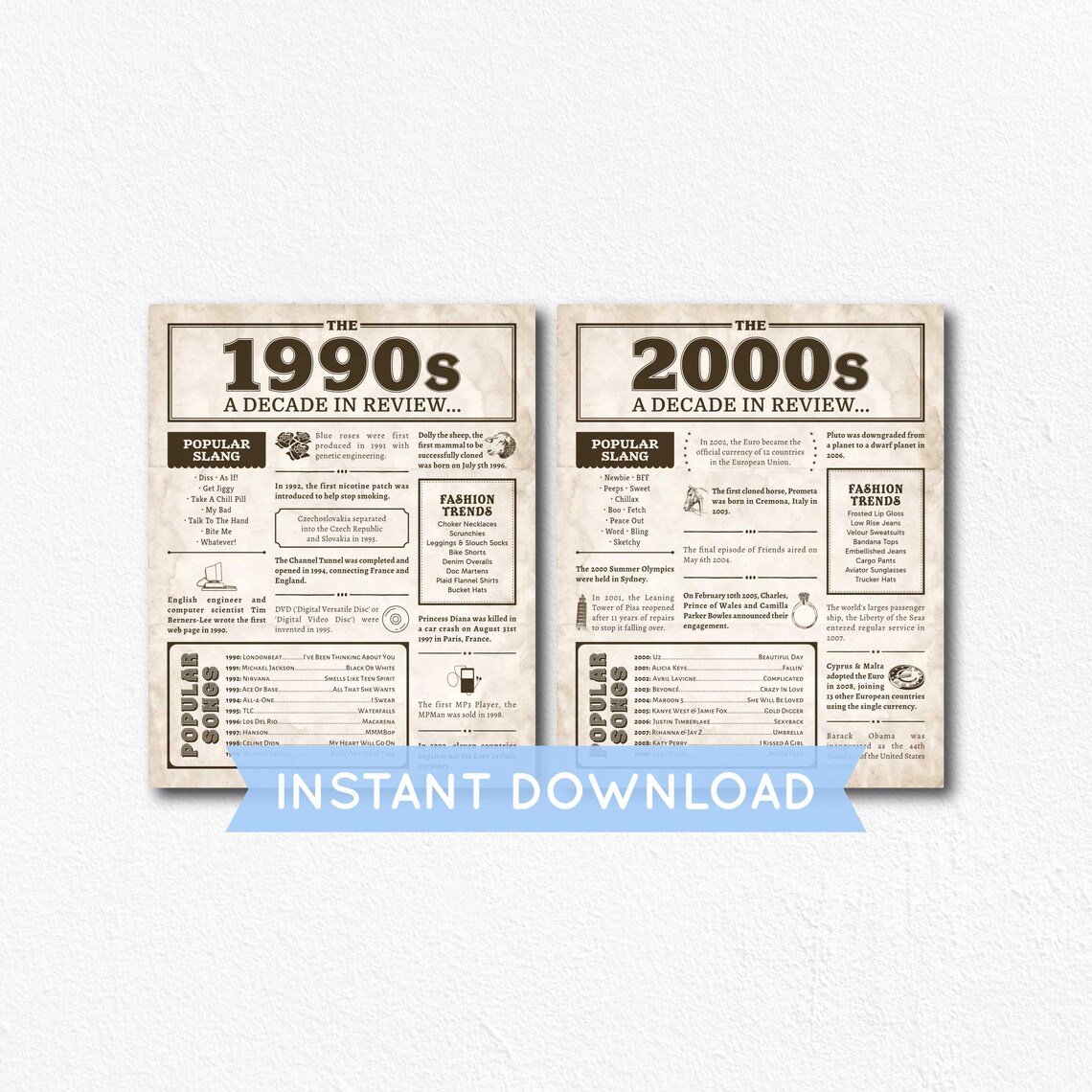 90 Years in Review: 1930s to 2020s | Decades | Birthday Party Decor ...