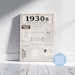 1930s Decade in Review Printable - 30s Trivia Poster - Party Decor ...