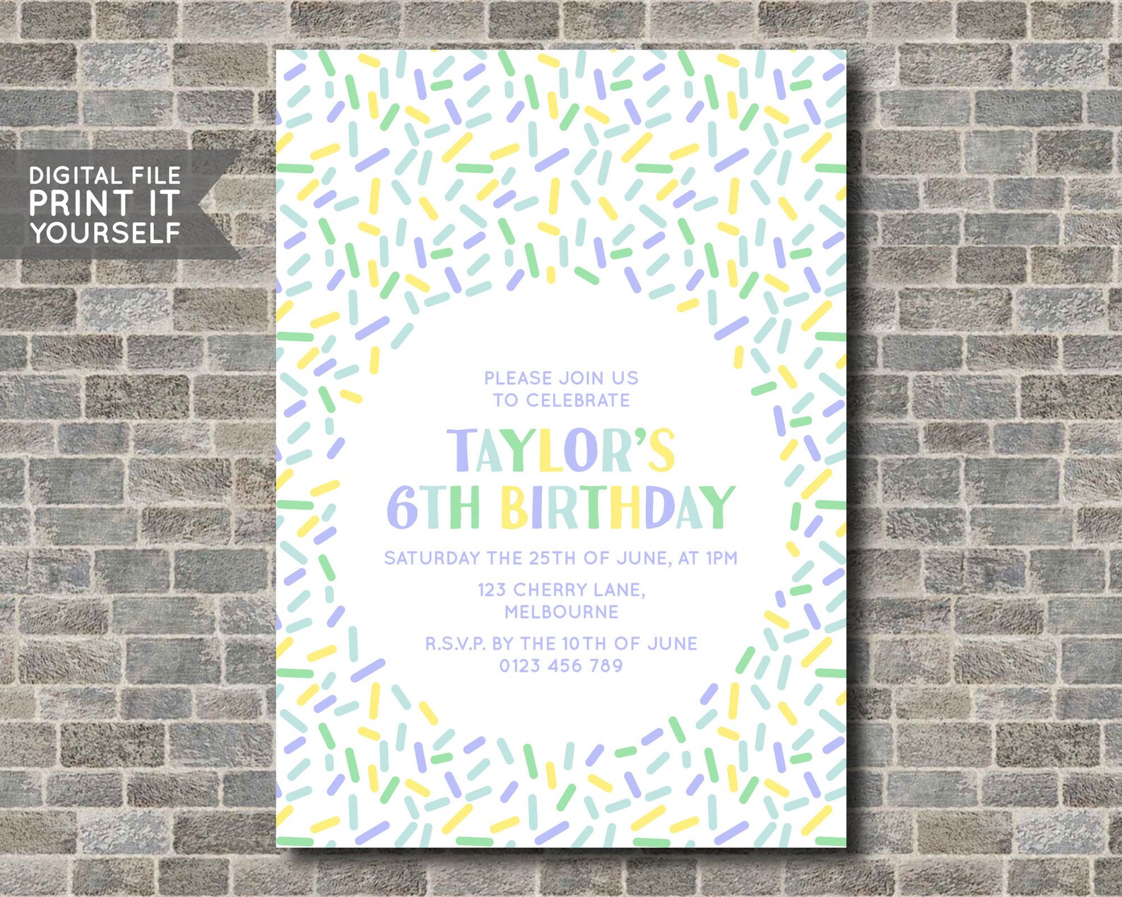 DIY Printable - Sprinkles - 100's & 1000's - Children's Birthday Party ...