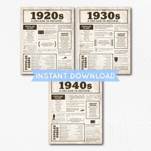 A Century in Review: 1920s to 2020s | Decades | Birthday Party Decor ...