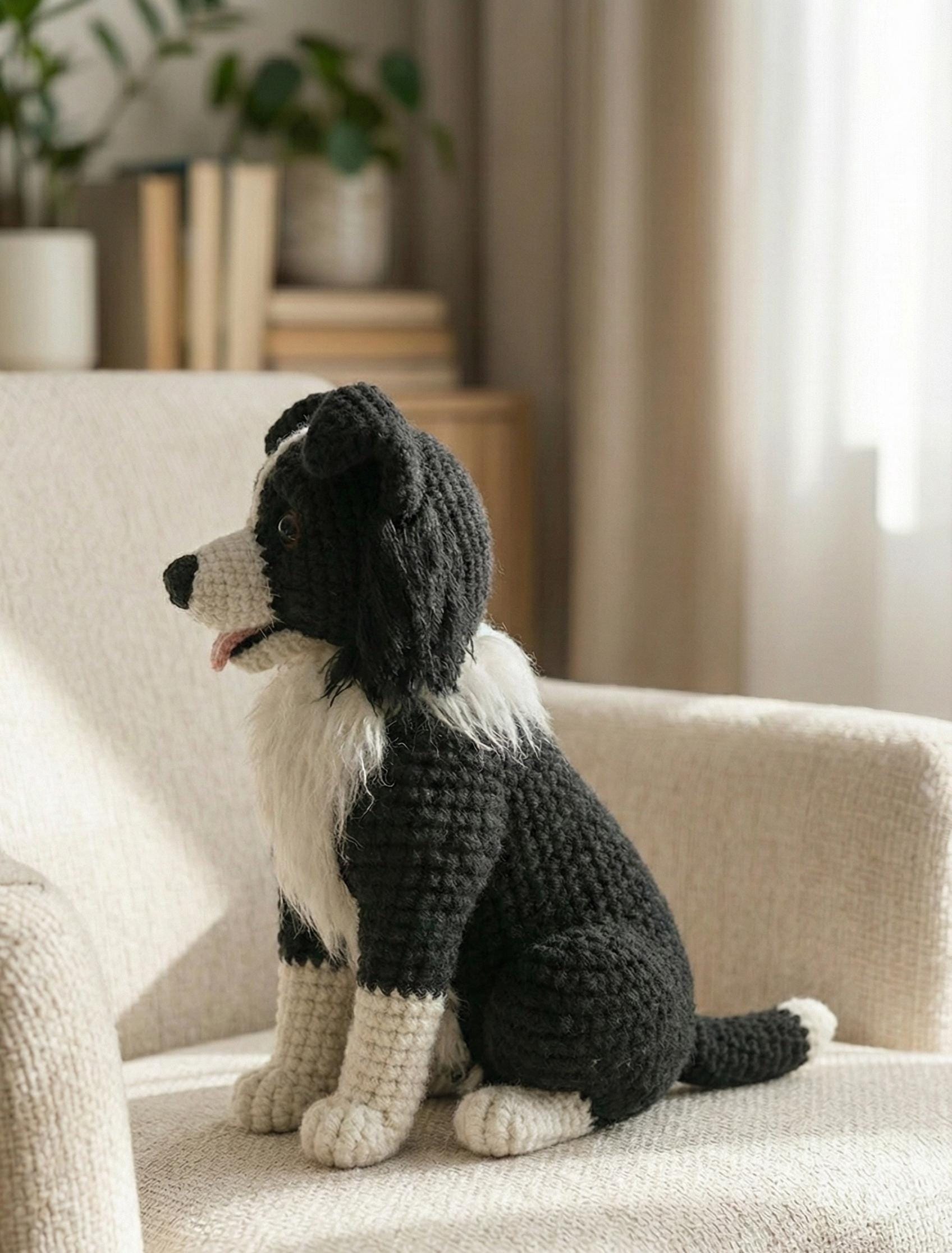 Realistic Border Collie Amigurumi Pattern - Crochet Dog PDF, Black and ...