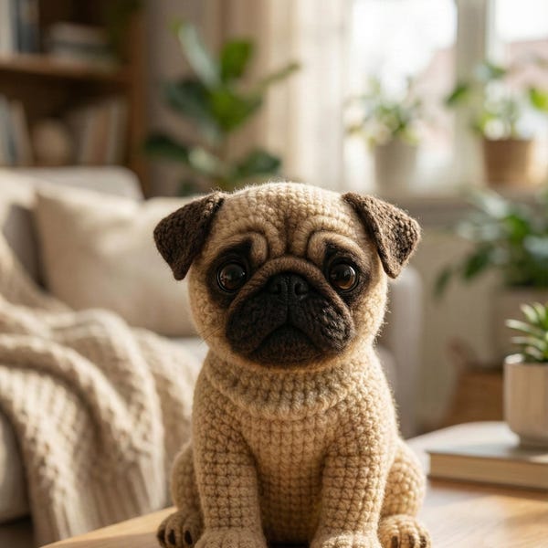 Crochet Pug - Etsy