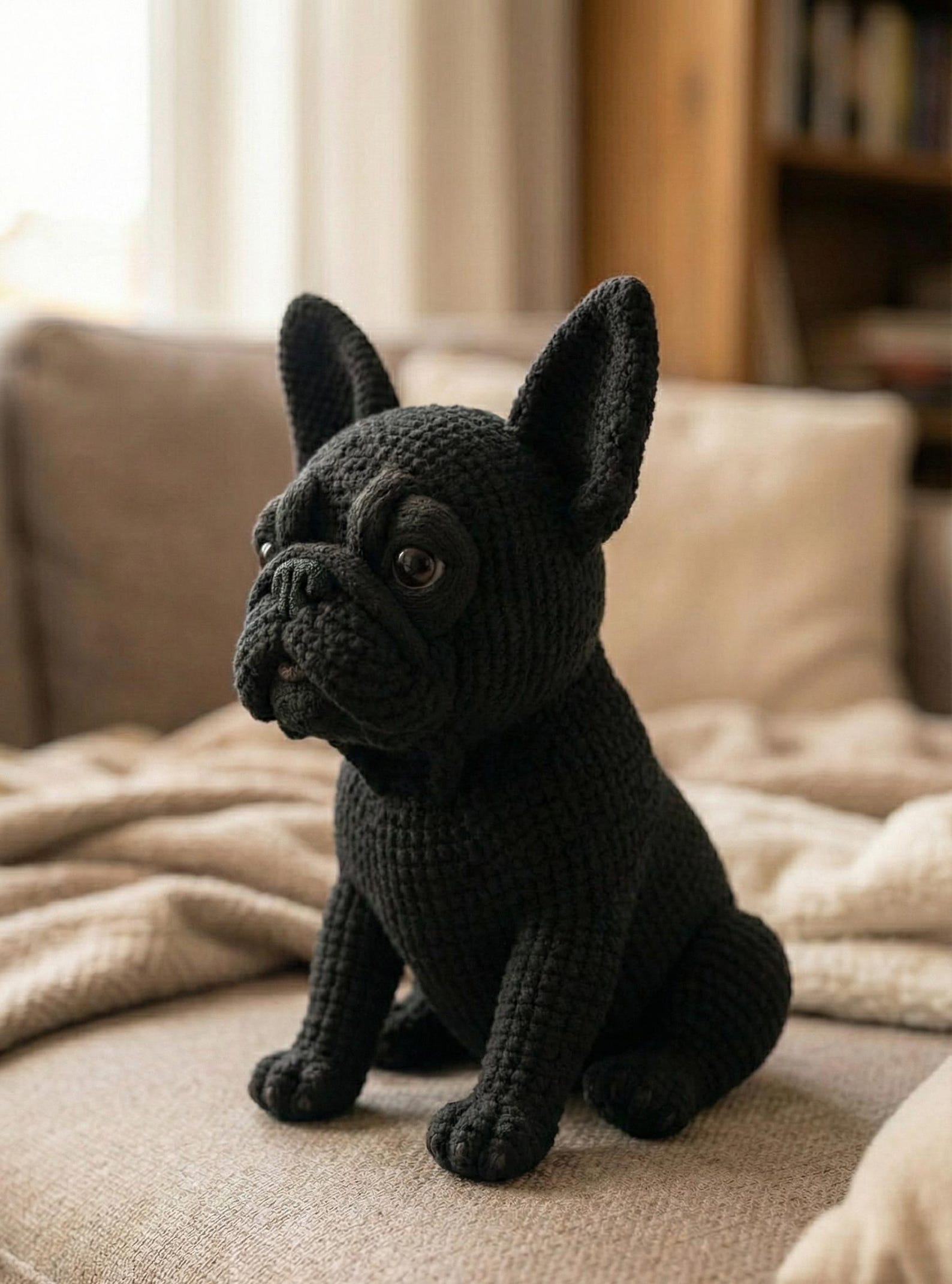 Realistic Black French Bulldog Amigurumi Pattern PDF • Crochet Frenchie ...