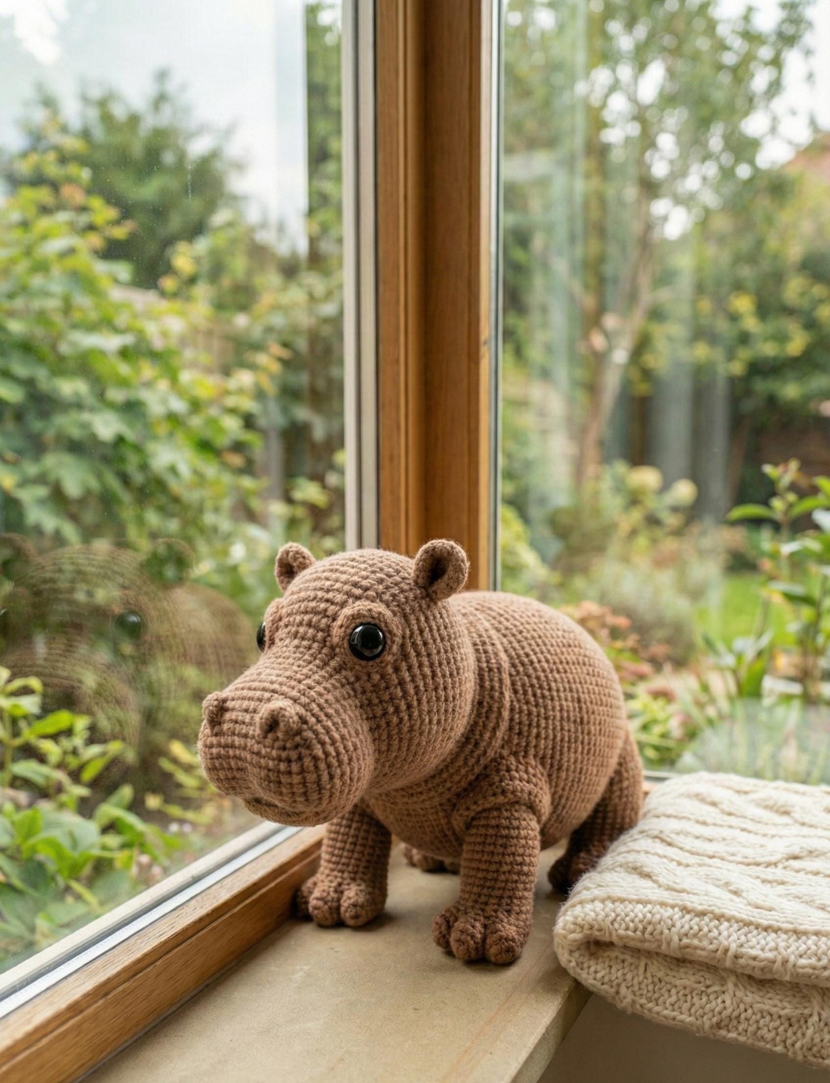 Realistic Hippo Amigurumi Crochet Pattern PDF, Large Hippopotamus Plush ...