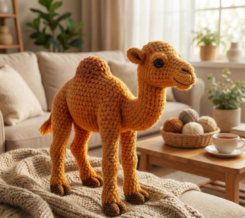 Amigurumi Camel Crochet Pattern, Realistic Baby Camel Plush Toy, Desert ...
