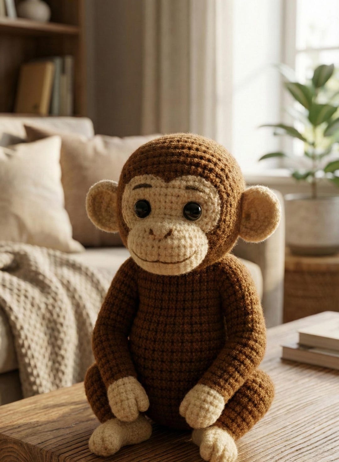 Patrón de mono amigurumi en PDF, mono de peluche realista, patrón de ...