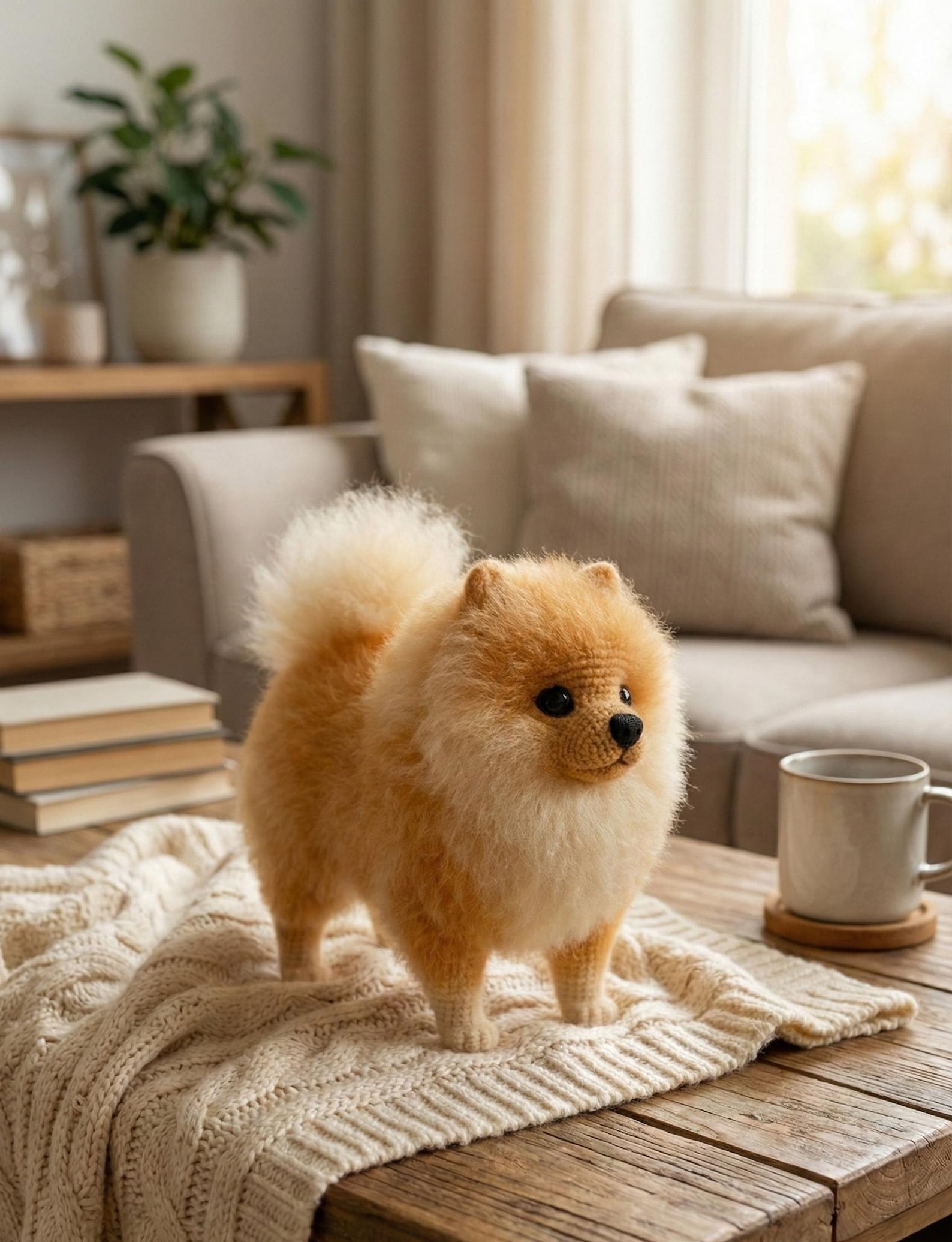 Realistic Pomeranian Dog Amigurumi Crochet Pattern PDF, Fluffy Spitz ...