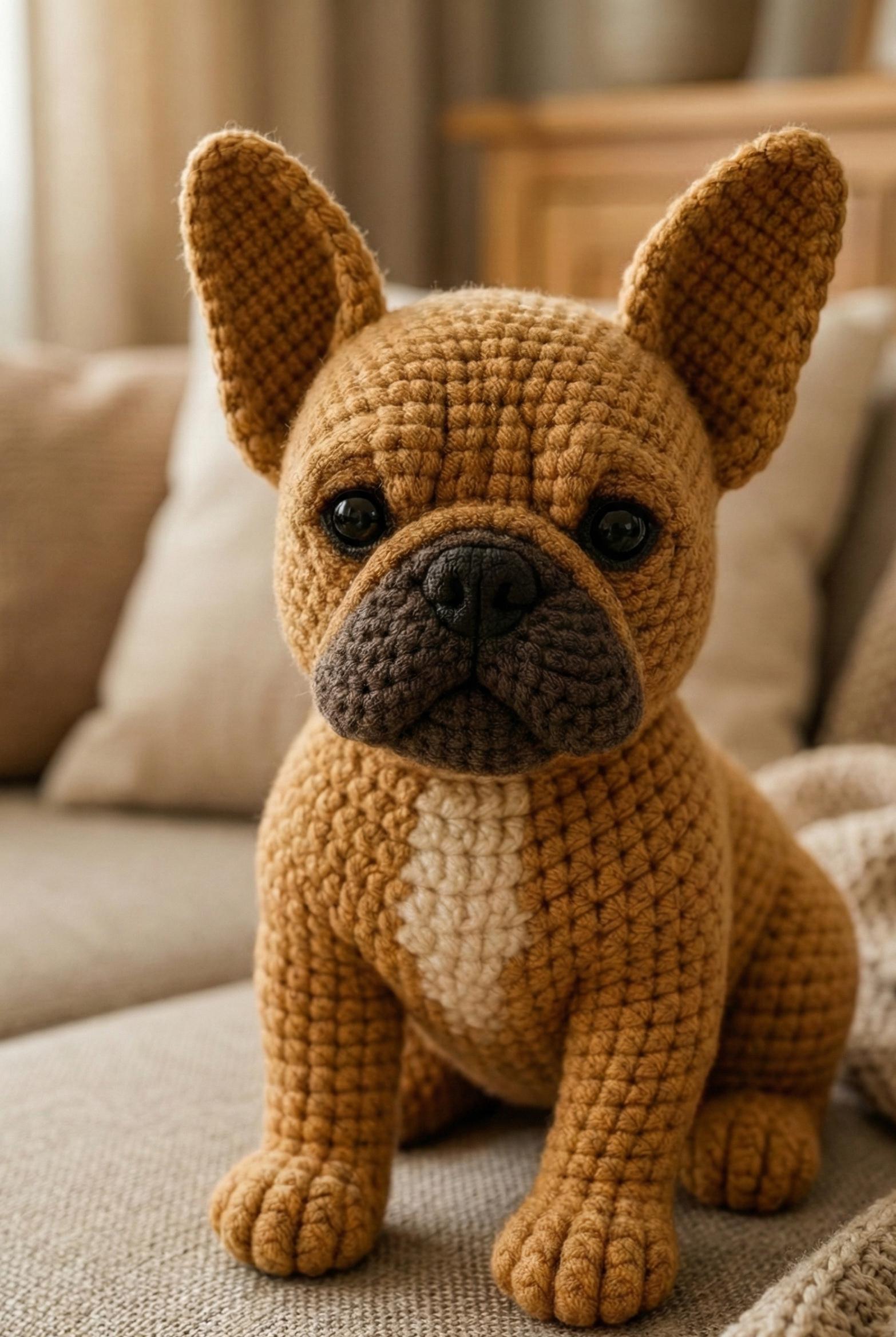 Realistic French Bulldog Amigurumi Pattern PDF, Crochet Dog Pattern ...