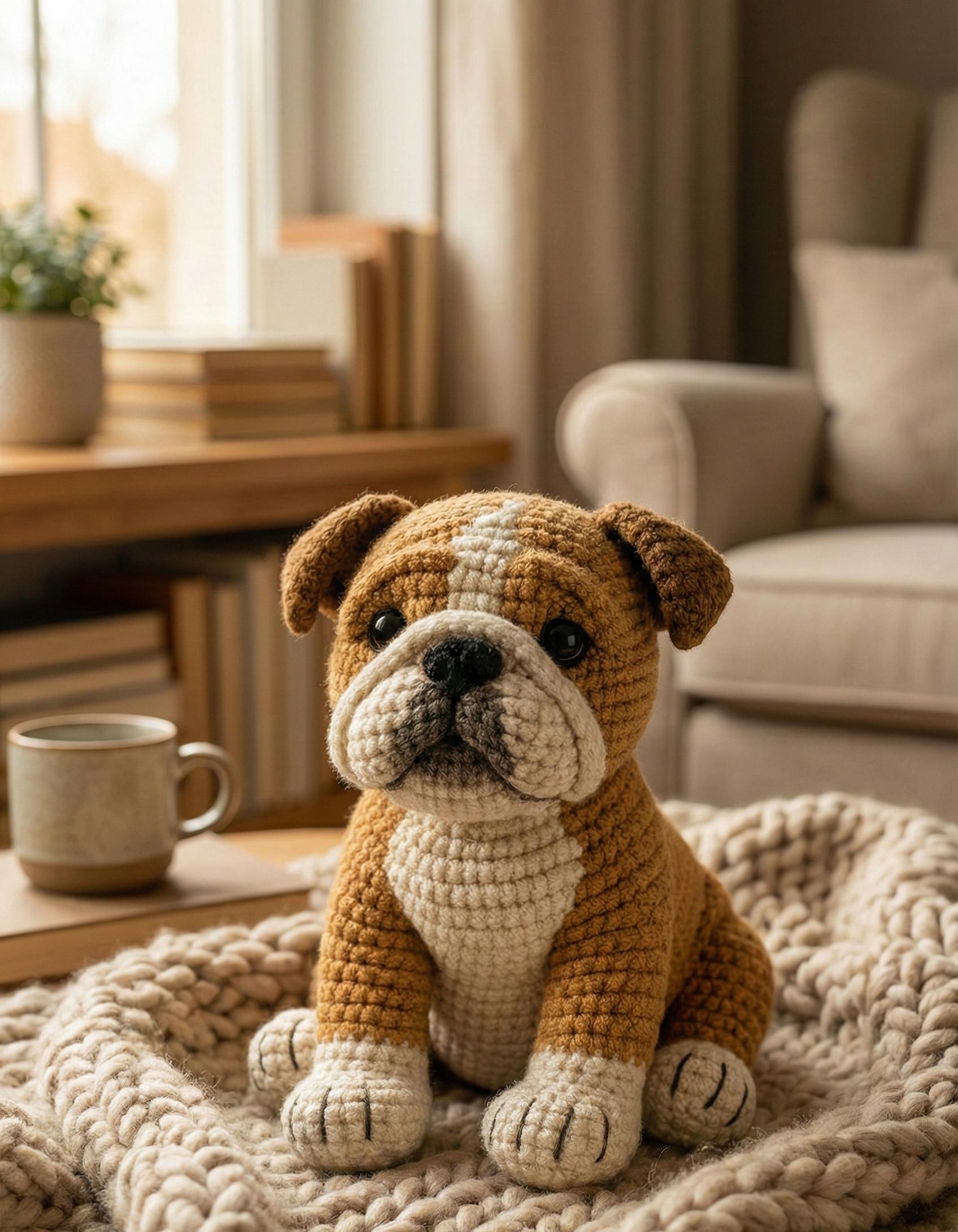 Bulldog Amigurumi Crochet Pattern PDF, Realistic Bulldog Plush Dog ...