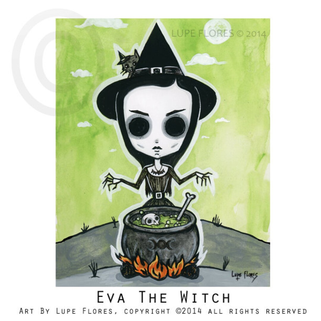 Eva the Witch 8x10 Halloween ART PRINT - Etsy
