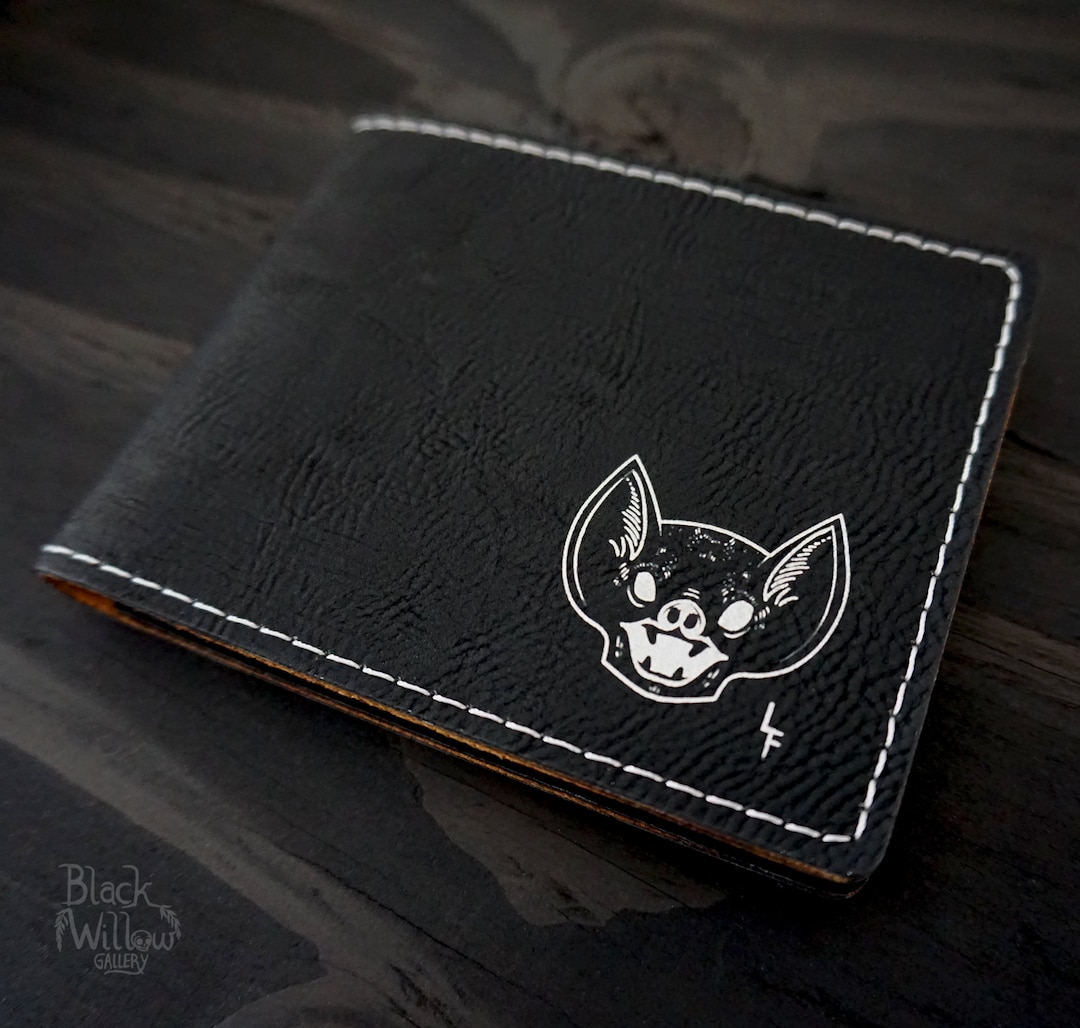 Mad Bat Vegan Leather Wallet - Etsy