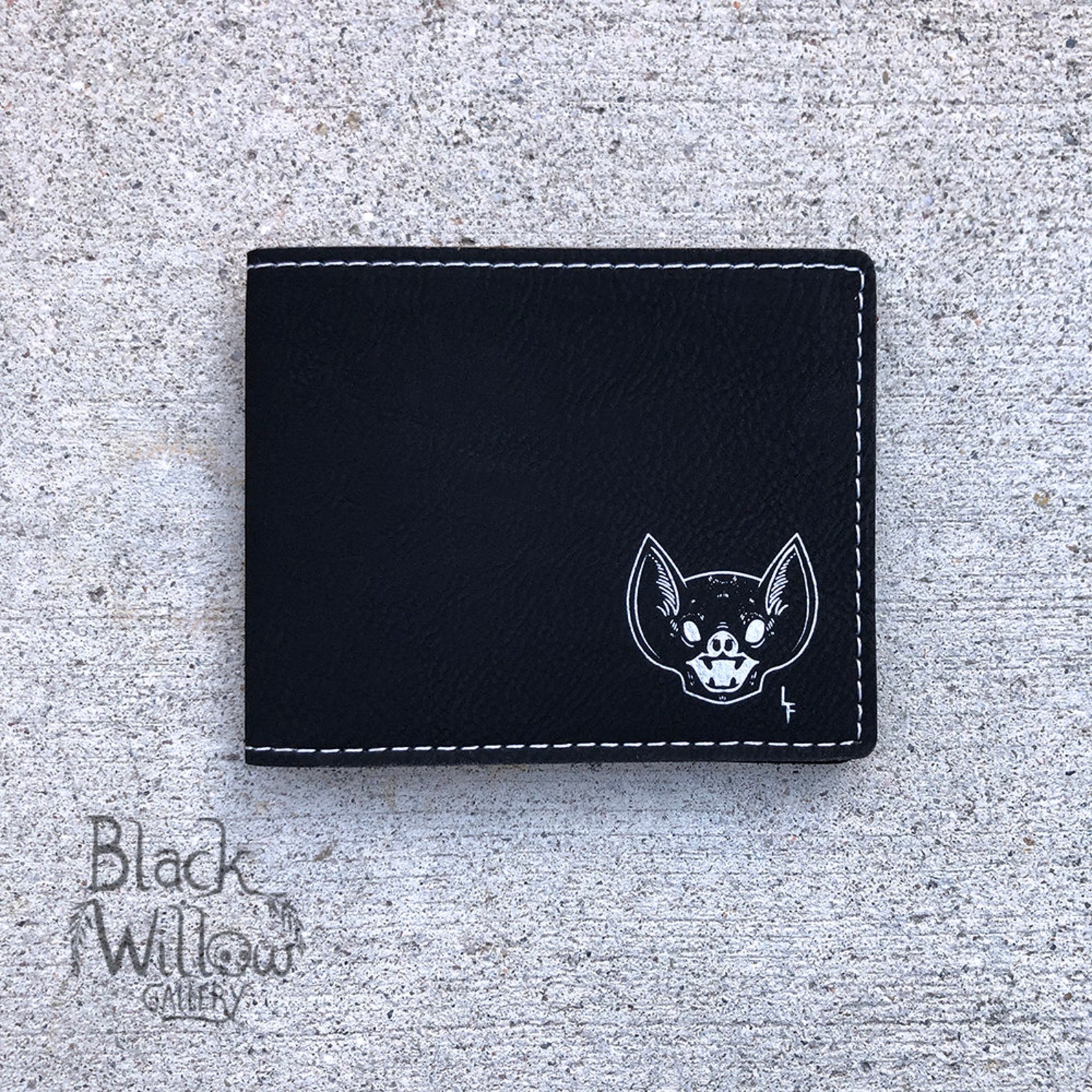 Mad Bat Vegan Leather Wallet | Etsy