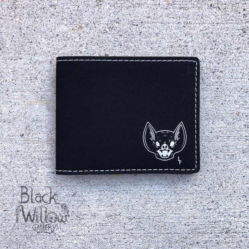 Mad Bat Vegan Leather Wallet | Etsy