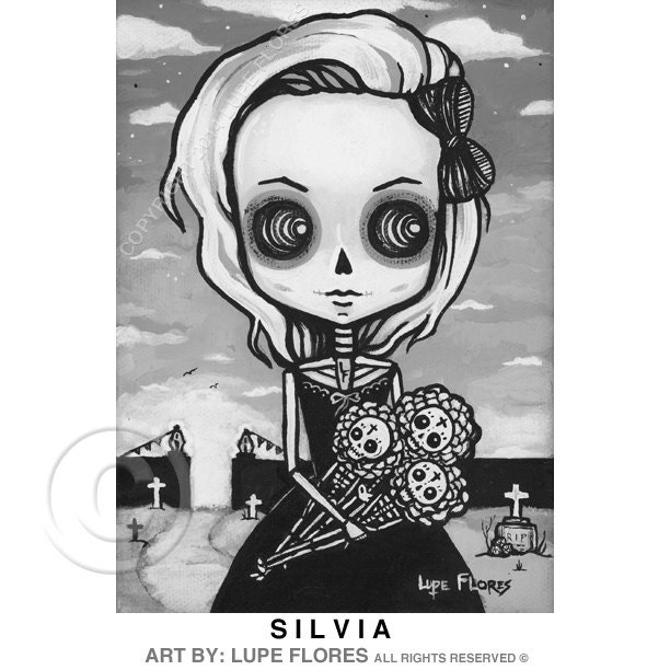 Silvia the Flower Girl Art Print by Lupe Flores - Etsy