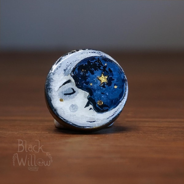 Wooden Face Brooches - Etsy
