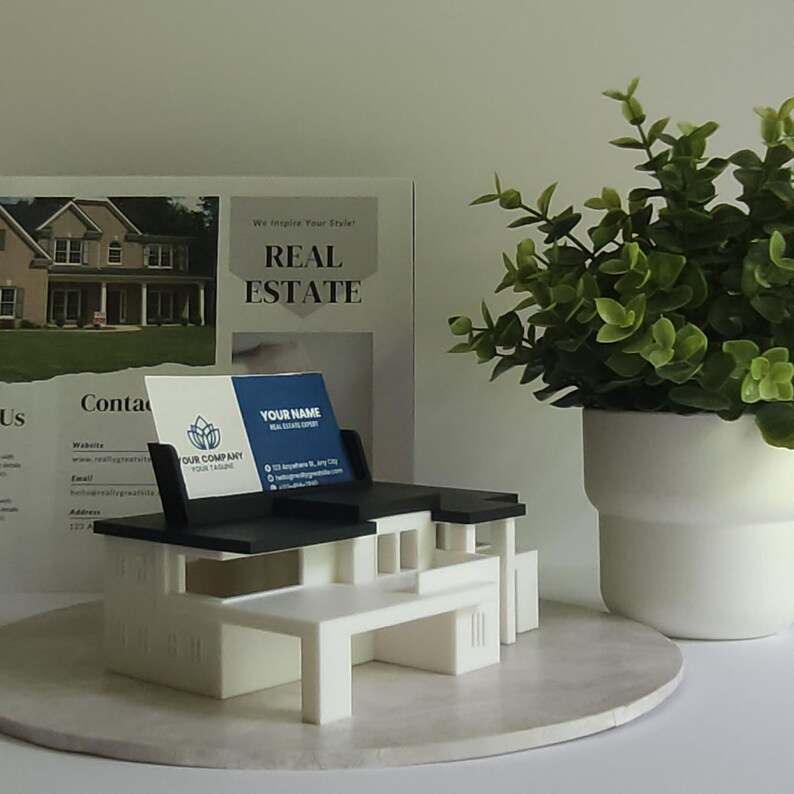 House-shaped Business Card / QR Code Holder – Customizable Marketing ...