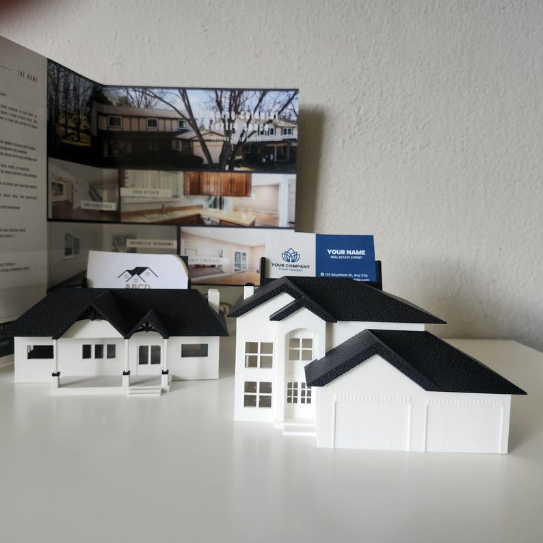 House-shaped Business Card / QR Code Holder – Customizable Marketing ...