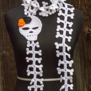 Skull & Spine Scarf, MADE TO ORDER, Free Shipping, Skeleton Scarf ...