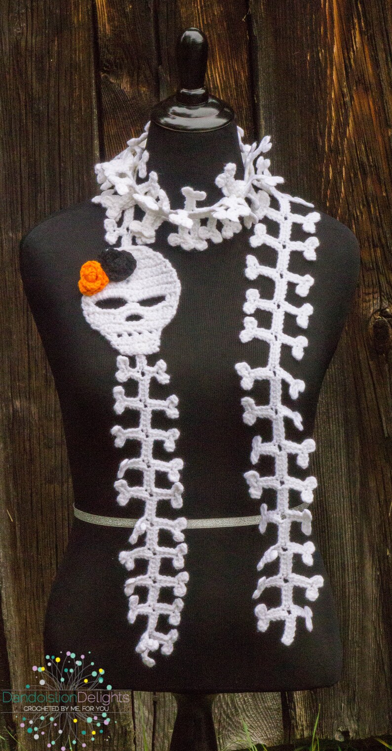 Skull & Spine Scarf MADE TO ORDER Free Shipping Skeleton - Etsy