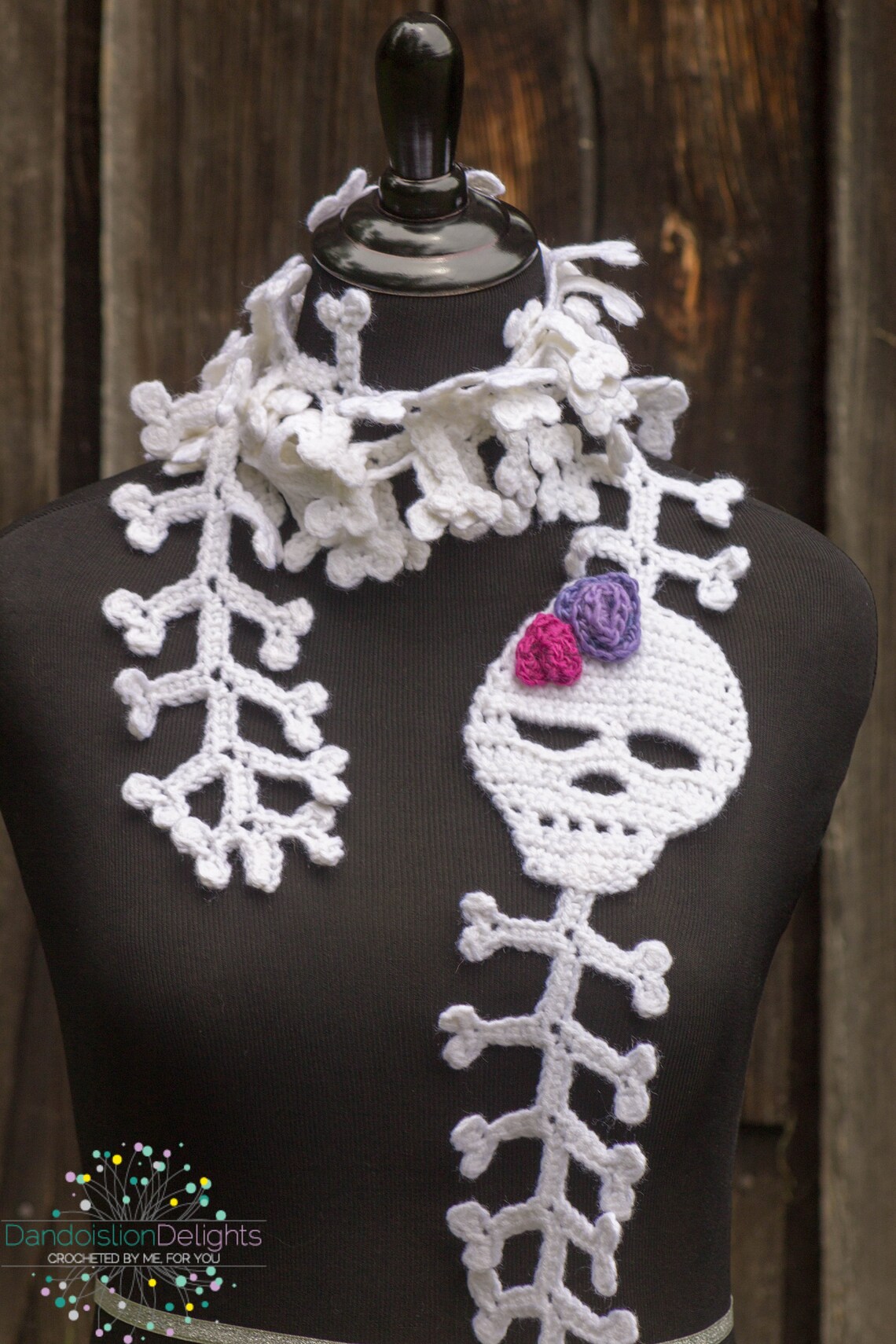 Skull & Spine Scarf, MADE TO ORDER, Free Shipping, Skeleton Scarf ...