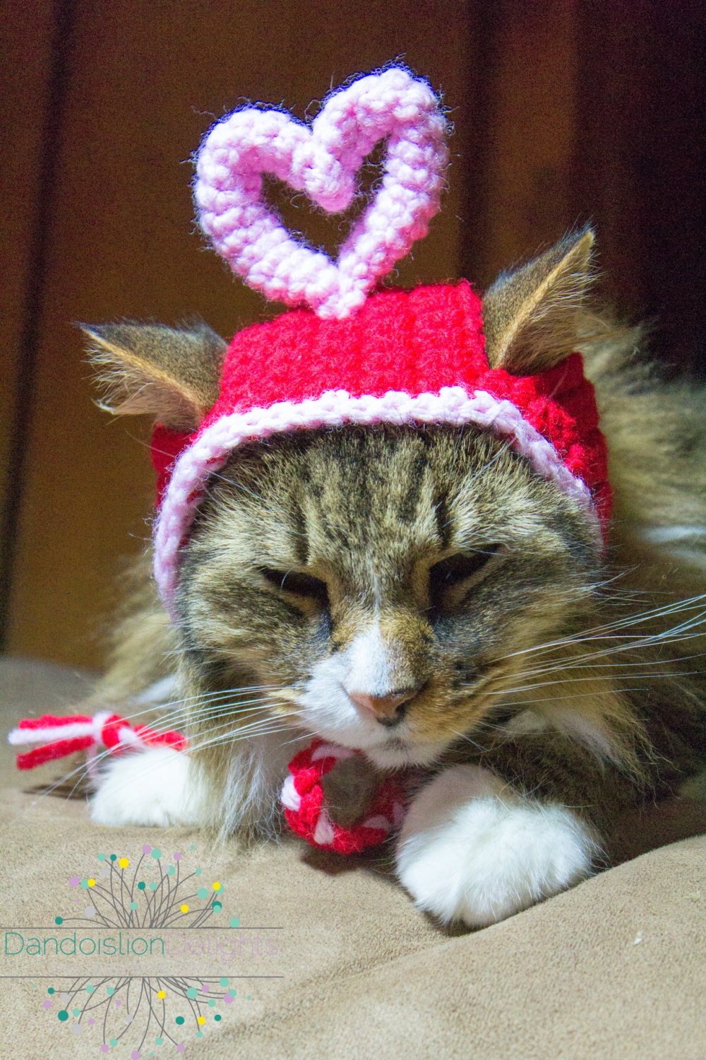Valentine's Heart Hat Crochet Hat for Your Pet Cat - Etsy