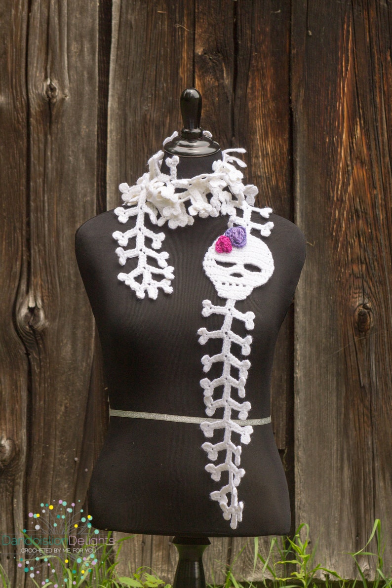 Skull & Spine Scarf MADE TO ORDER Free Shipping Skeleton - Etsy