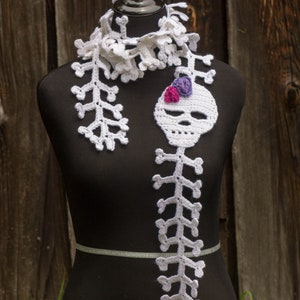 Skull & Spine Scarf, MADE TO ORDER, Free Shipping, Skeleton Scarf ...