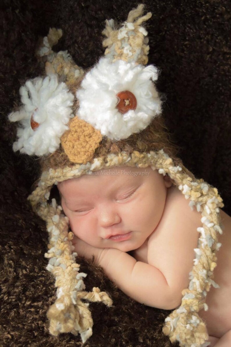 Brown Owl Hat, MADE TO ORDER, All Sizes, Newborn, Baby, Toddler, Child ...