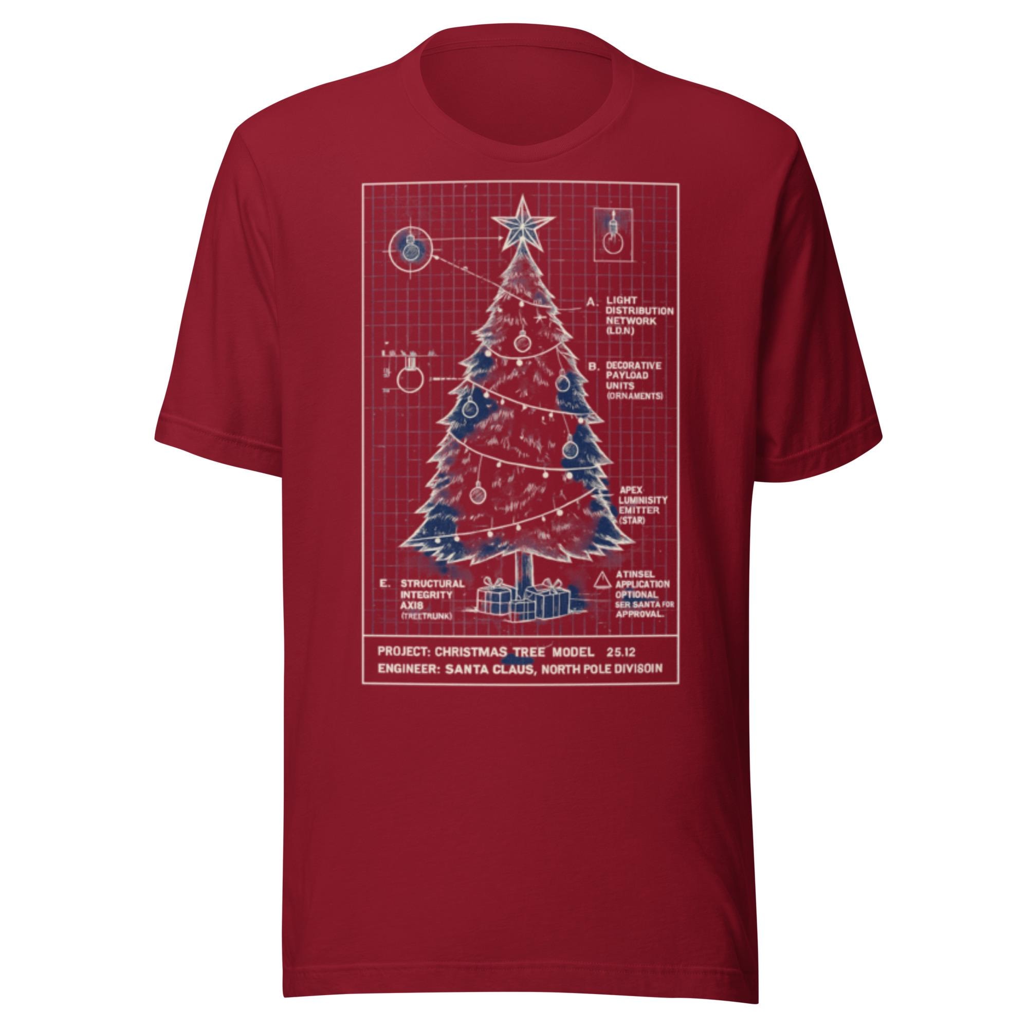Christmas Tree Blueprint Shirt | Funny Holiday Engineering Tee | Santa ...