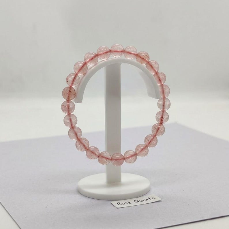 Handmade Cherry Quartz Bracelet | Certified Natural Pink Stone for ...
