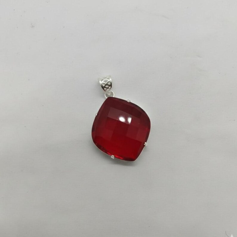 Handmade Red Ruby Sterling Silver Pendant – July Birthstone Necklace - Etsy