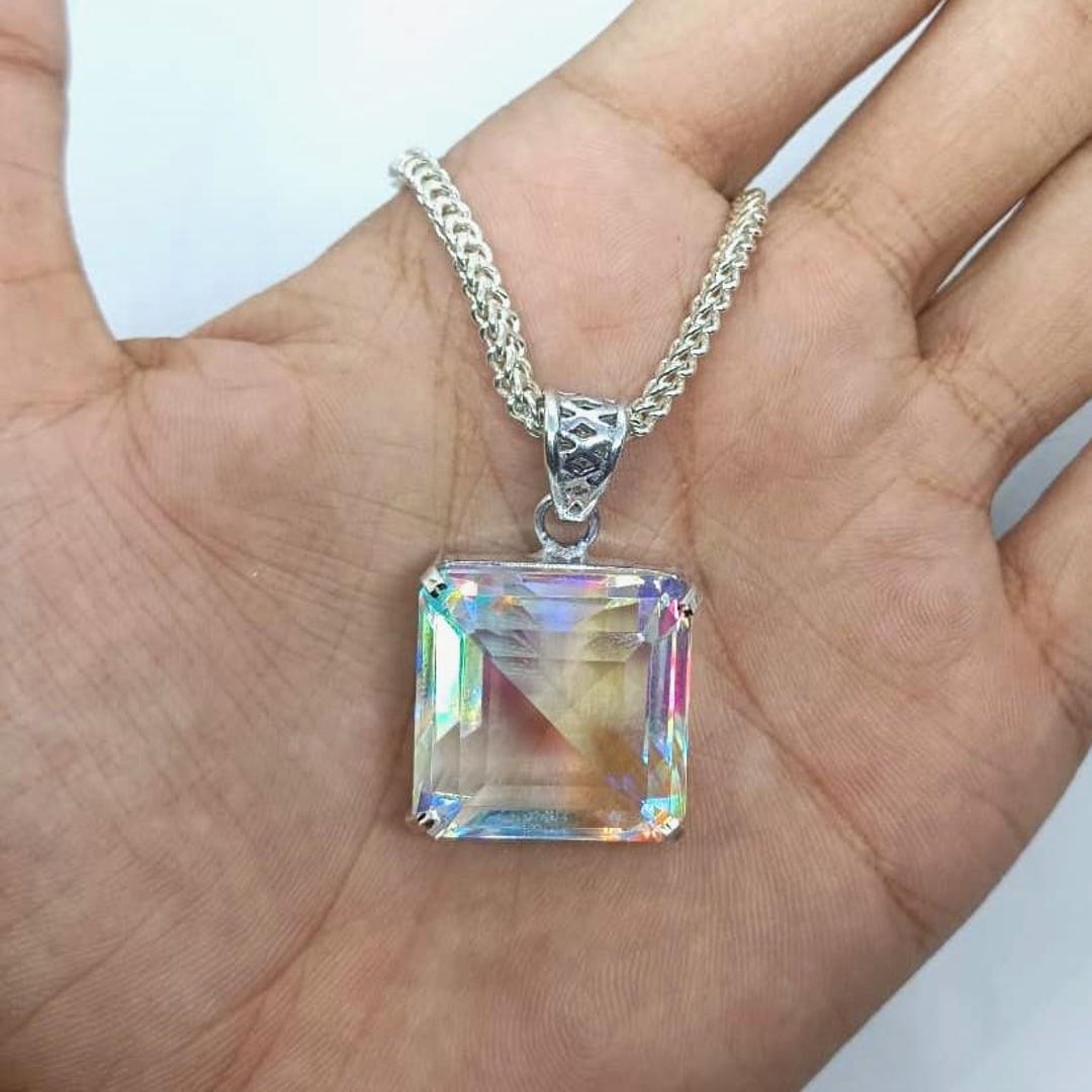 Buy Handmade Mystic Topaz Necklace | Rainbow Crystal Reiki Healing ...