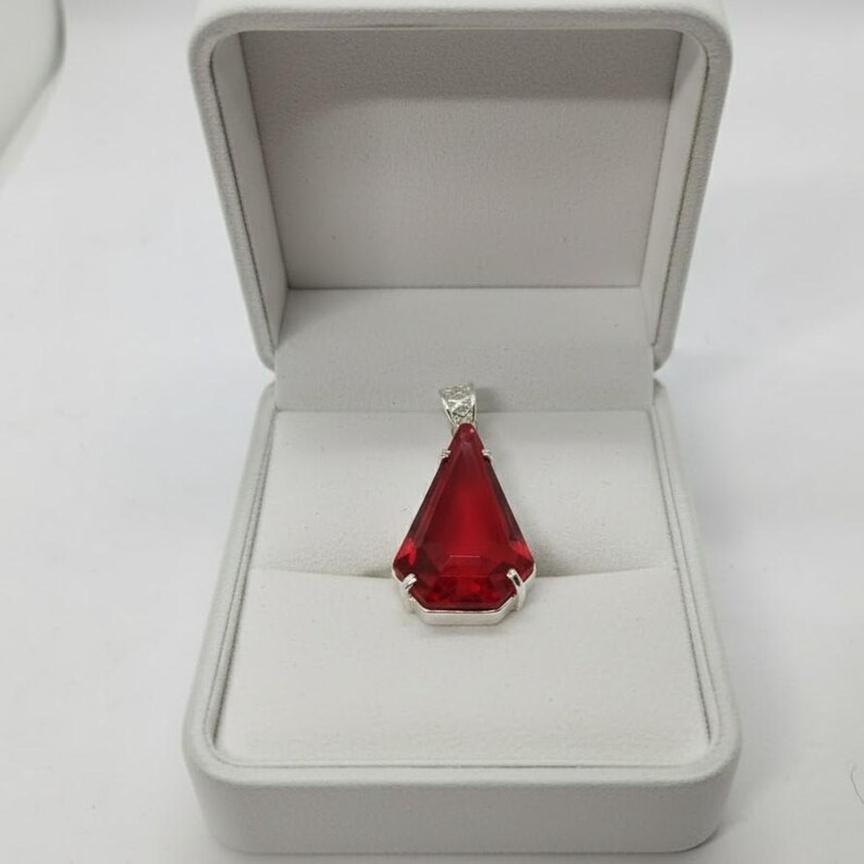 Buy Handmade Sterling Silver Red Ruby Pendant Necklace – July ...