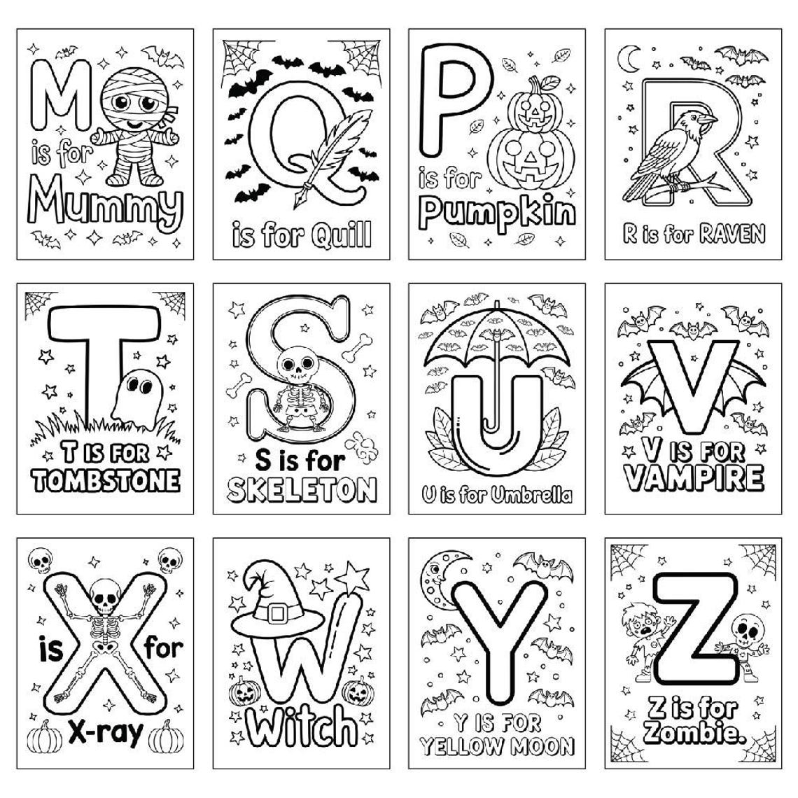 Halloween ABC Alphabet Coloring Book for Kids | Fun Learning & Activity ...