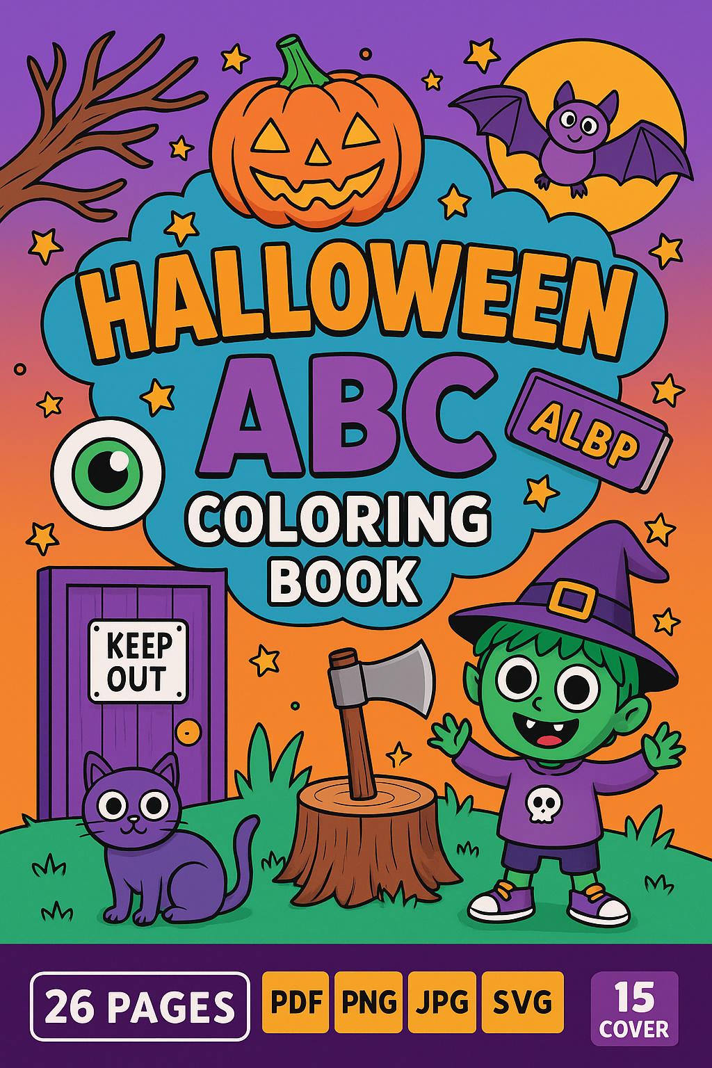 Halloween ABC Alphabet Coloring Book for Kids | Fun Learning & Activity ...