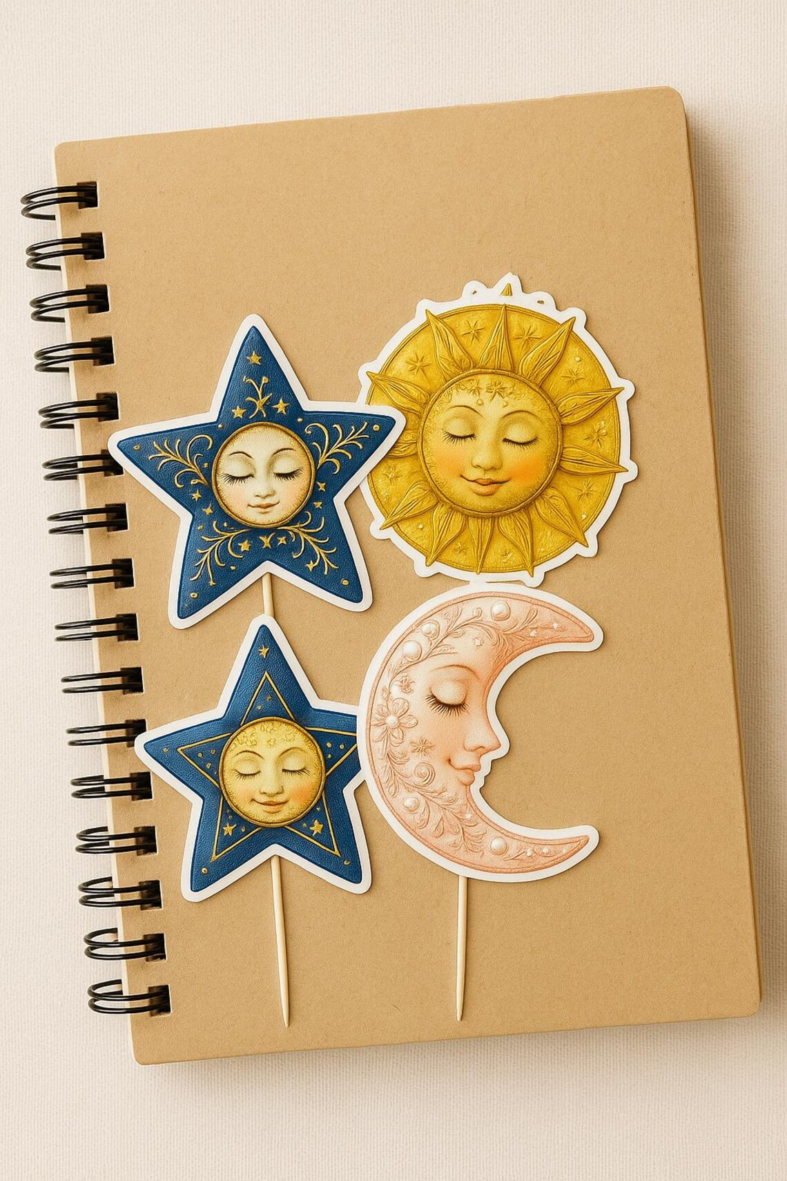 Multipurpose Celestial Sun, Moon, Star Designs: Digital Bookmark ...