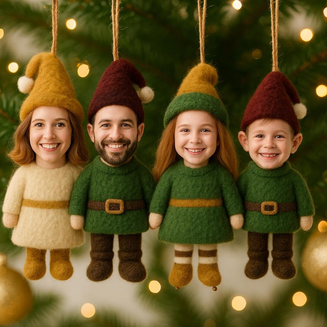 Custom Elf Family Ornaments • DIY Printable Christmas Ornament Set ...